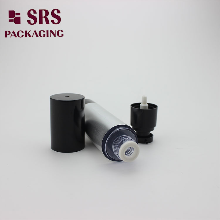 A027 Round Silver Custom Cosmetic Lotion Airless 50ml Bottle_SRS PACKAGING